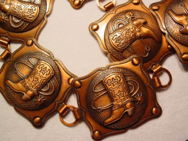 Large Copper Cowboy Boot Belt | The Jewelled Jester